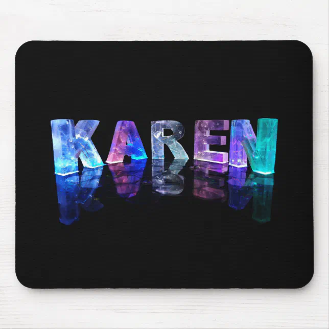 The Name Karen in 3D Lights (Photograph) Mouse Pad | Zazzle