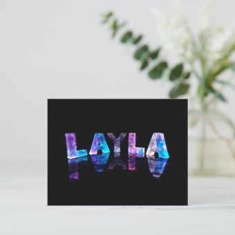The Name Layla in 3D Lights (Photograph) Postcard | Zazzle