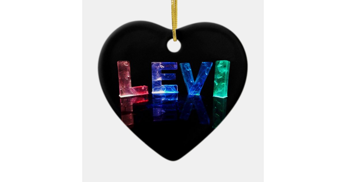 The Name Levi in 3D Lights (Photograph) Ceramic Ornament | Zazzle