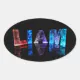 The Name Liam in 3D Lights (Photograph) Oval Sticker | Zazzle