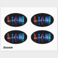 The Name Liam in 3D Lights (Photograph) Oval Sticker | Zazzle