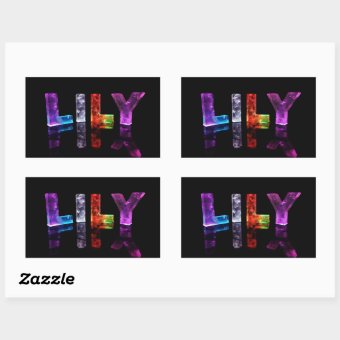 The Name Lily in 3D Lights (Photograph) Rectangular Sticker | Zazzle