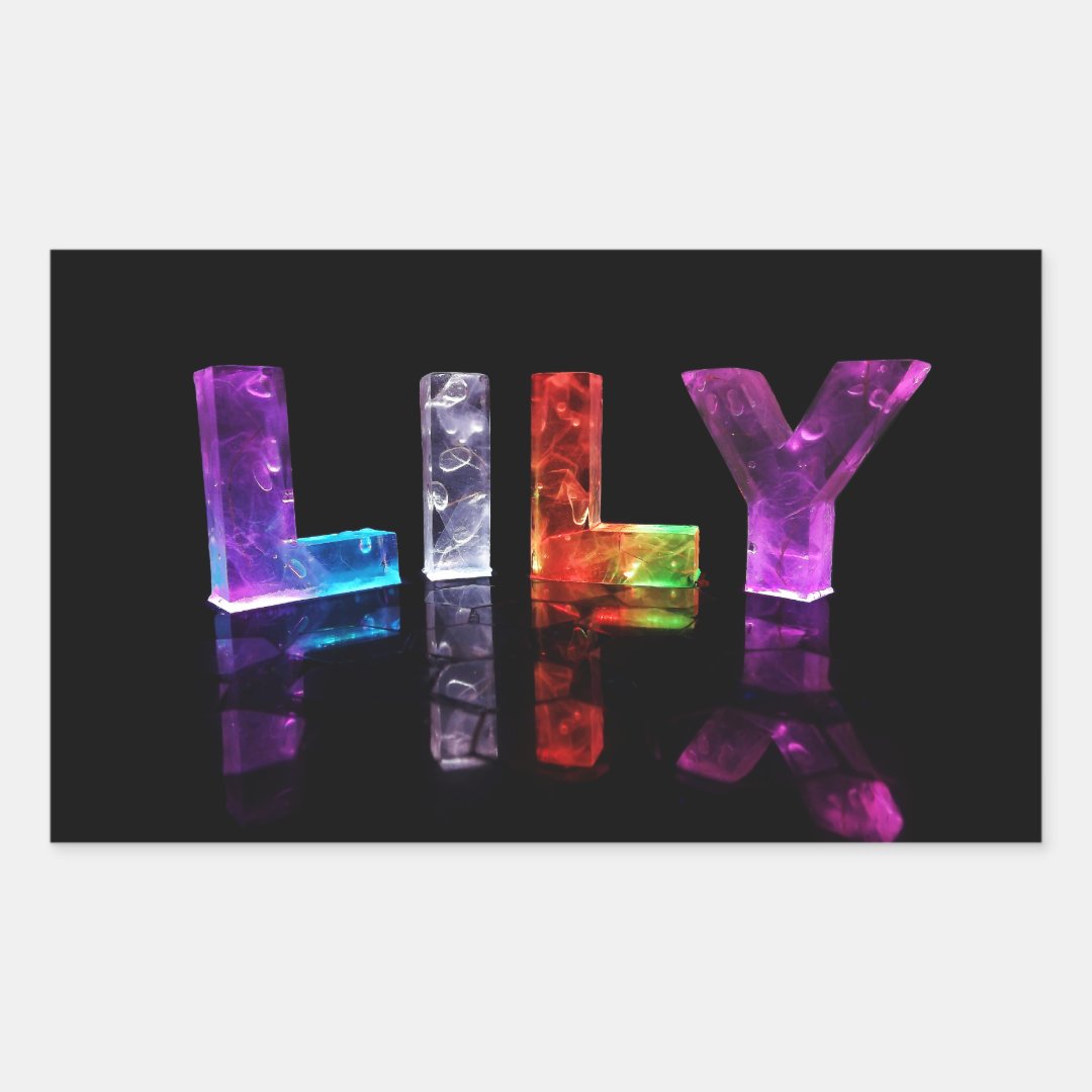 The Name Lily in 3D Lights (Photograph) Rectangular Sticker | Zazzle