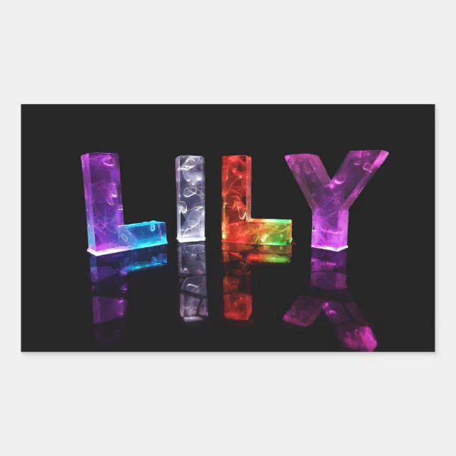 The Name Lily in 3D Lights (Photograph) Rectangular Sticker | Zazzle
