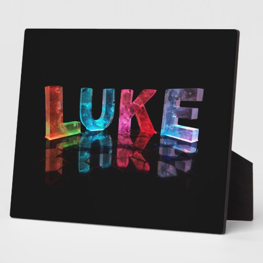 The Name Luke in 3D Lights (Photograph) Plaque | Zazzle.com