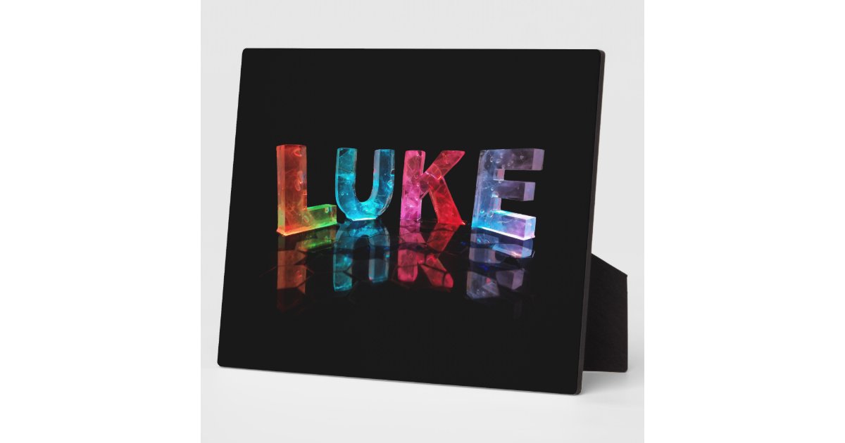 The Name Luke in 3D Lights (Photograph) Plaque | Zazzle.com
