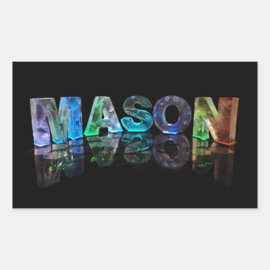 The Name Mason in 3D Lights (Photograph) Rectangular Sticker | Zazzle.com