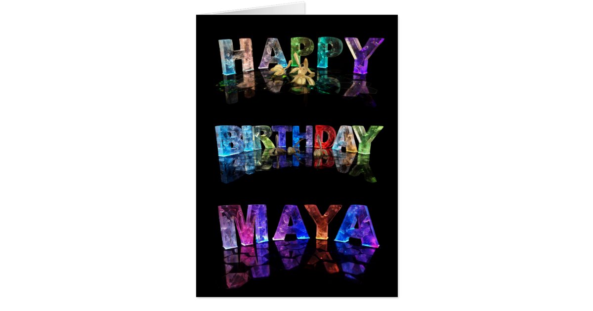 The Name Maya in 3D Lights (Photograph) | Zazzle.com