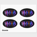 The Name Maya in 3D Lights (Photograph) Oval Sticker | Zazzle