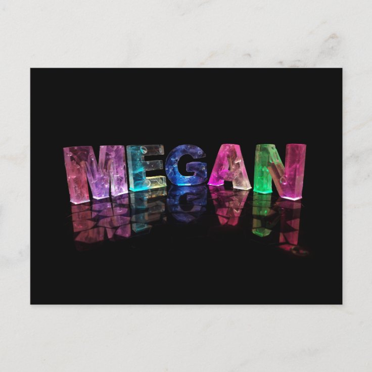 The Name Megan in 3D Lights (Photograph) Postcard | Zazzle