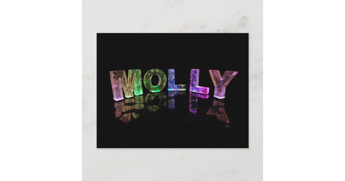 The Name Molly in 3D Lights (Photograph) Postcard | Zazzle