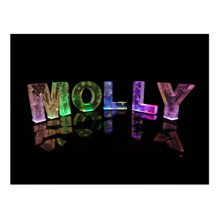 The Name Molly in 3D Lights (Photograph) Postcard | Zazzle.com