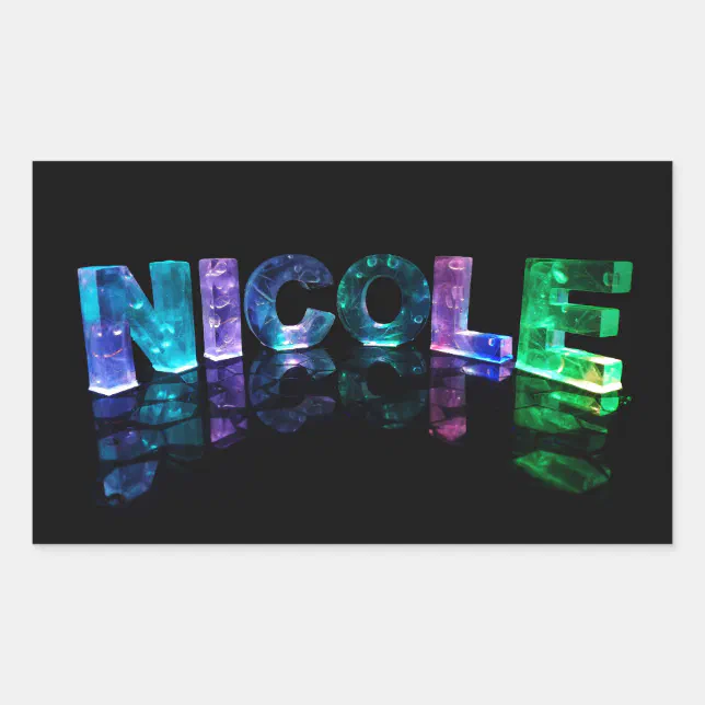 The Name Nicole in 3D Lights (Photograph) Rectangular Sticker | Zazzle