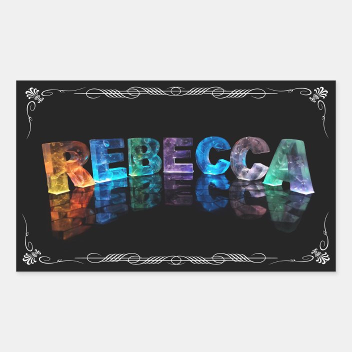 The Name Rebecca in 3D Lights (Photograph) Rectangular Sticker | Zazzle.com