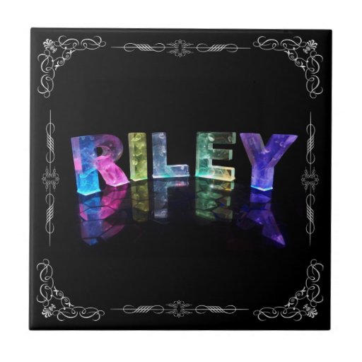 The Name Riley in 3D Lights (Photograph) Tile | Zazzle
