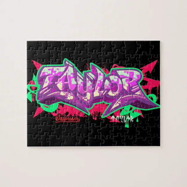 The name Taylor in graffiti-Puzzle Jigsaw Puzzle | Zazzle