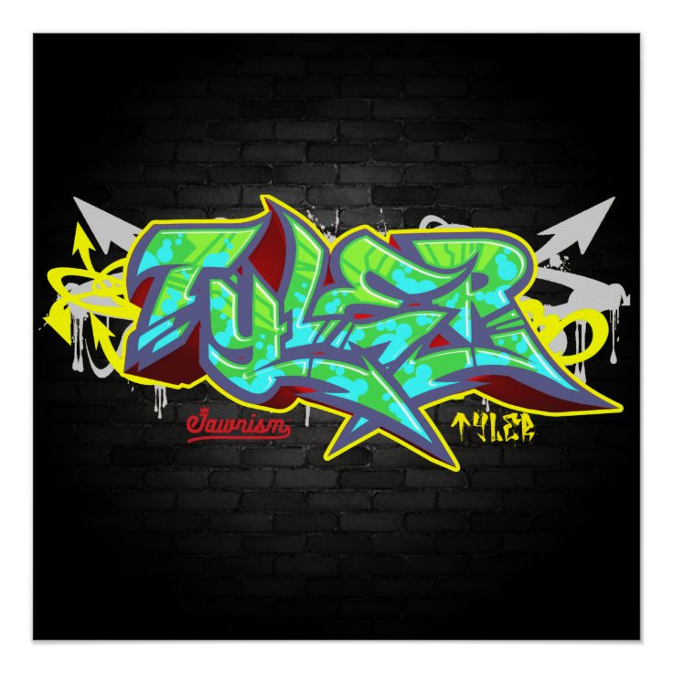 The name Tyler in graffiti Poster | Zazzle