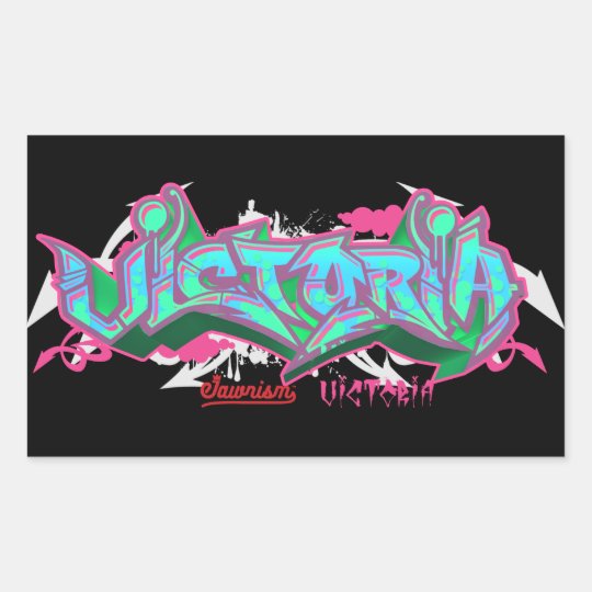 The name Victoria in graffiti Rectangular Sticker | Zazzle.com