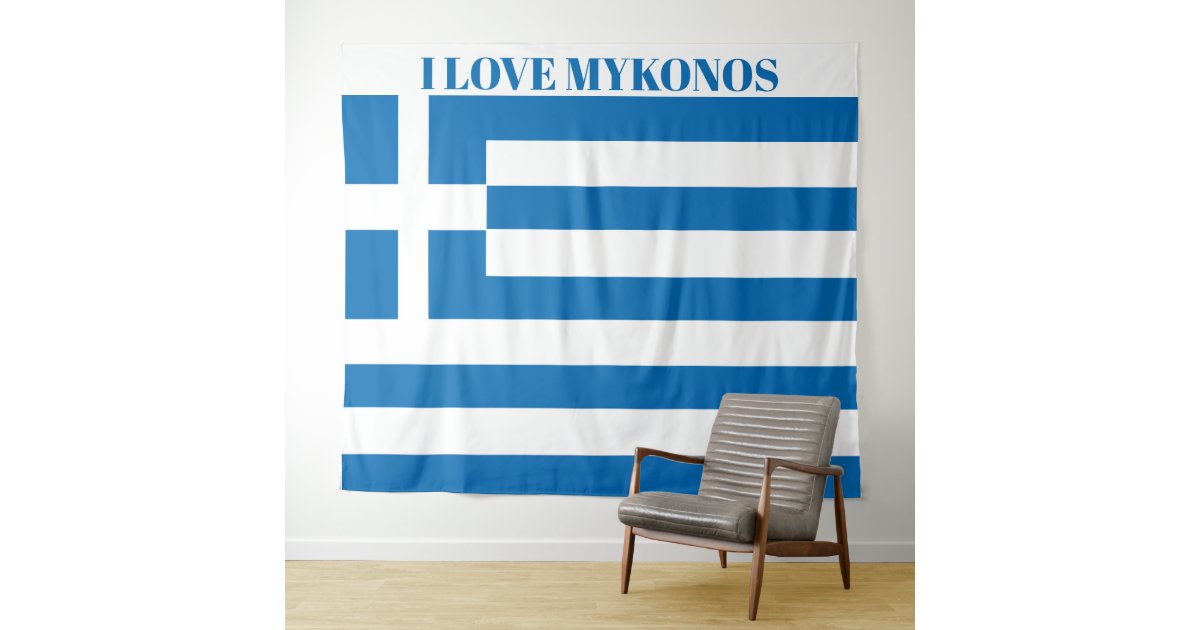 The National Flag of Greece Mykonos extra large Tapestry | Zazzle