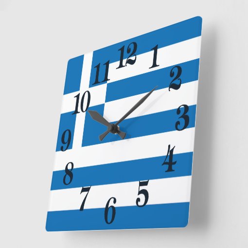 The National flag of Greece Square Wall Clock | Zazzle