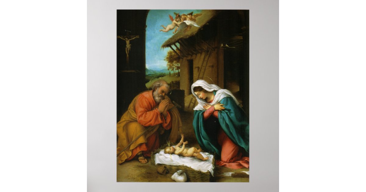 The Nativity Christi Geburt by Lorenzo Lotto Poster | Zazzle