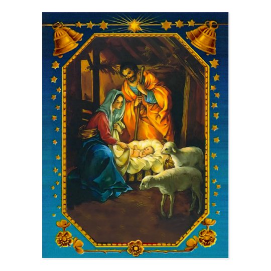 The Nativity, Mary, Joseph and Baby Jesus Postcard | Zazzle.com