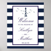 The Nautical Lighthouse Wedding Collection Welcome Poster | Zazzle