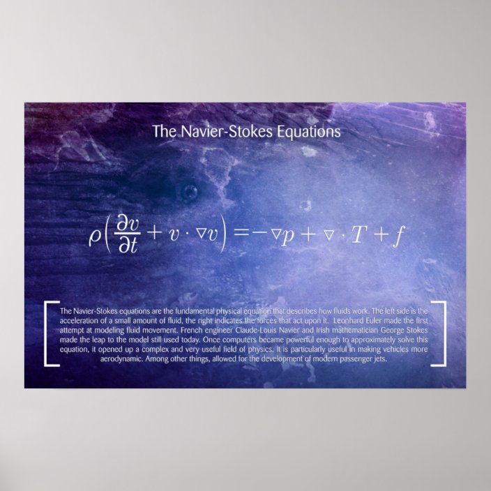 The Navier-Stokes Equations - Math Poster | Zazzle.com