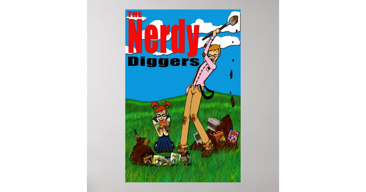 The Nerdy Diggers - Standard Logo - Poster 24x36 | Zazzle