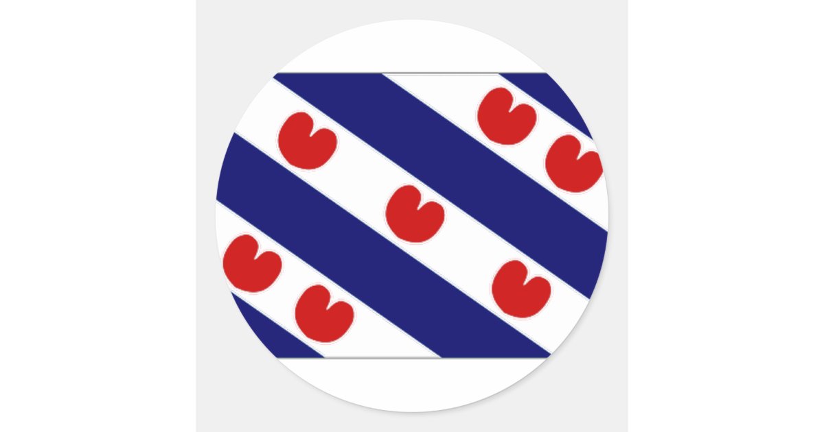 The Netherlands Friesland Flag Classic Round Sticker | Zazzle