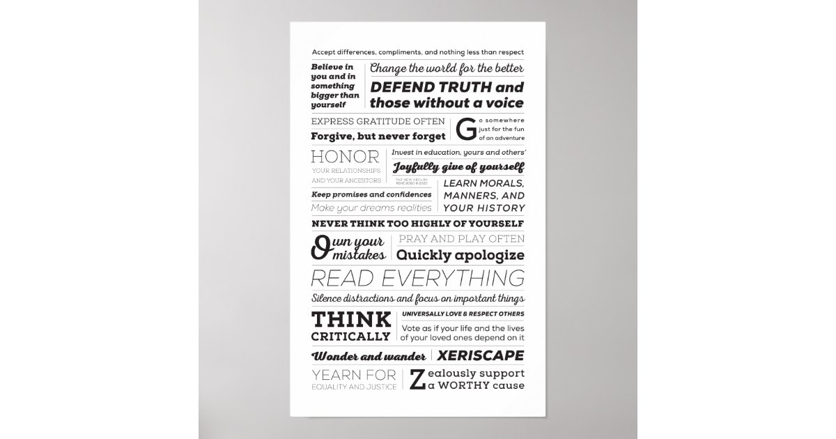 The New ABC of Life Poster | Zazzle