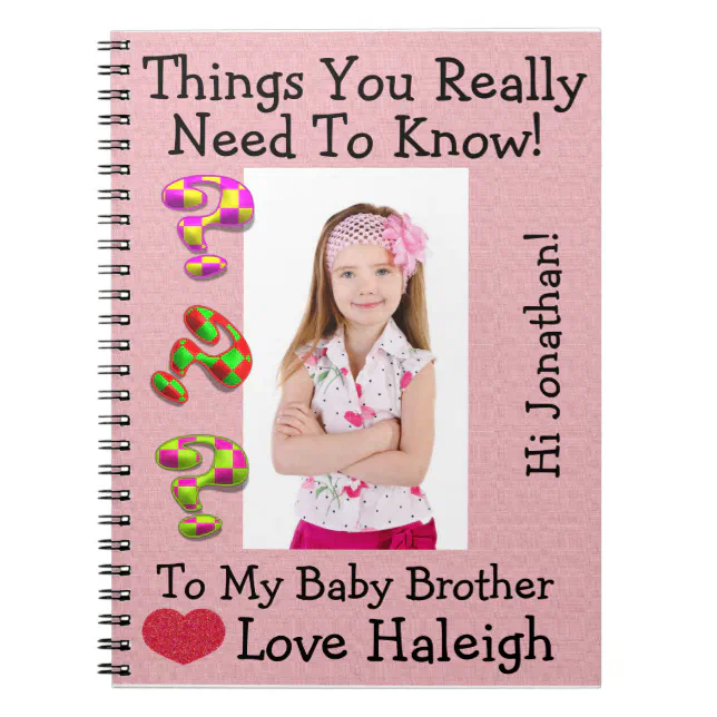 The New Big Sister - Notes to the Baby - SRF Notebook | Zazzle
