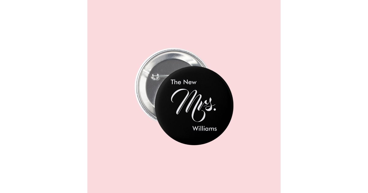 The New Mrs. Black and White Script Text Template | Zazzle