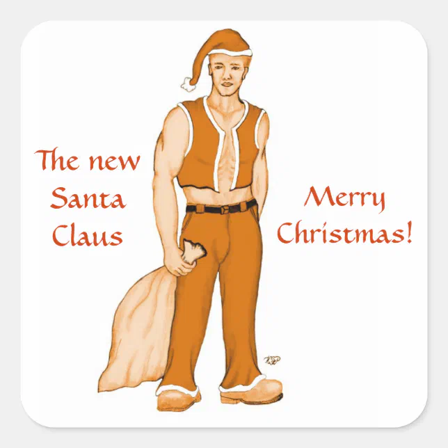 The new Santa Claus - Merry Christmas! Square Sticker | Zazzle