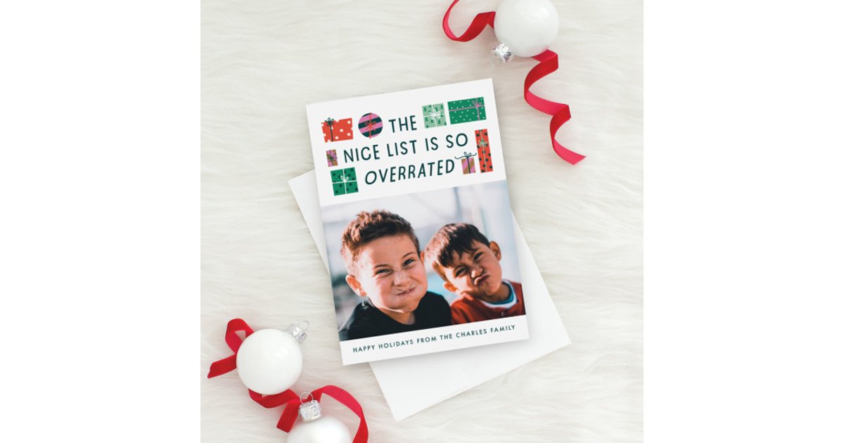 The Nice List Christmas Photo Card | Zazzle