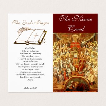 The Nicene Creed - Prayer Card | Zazzle