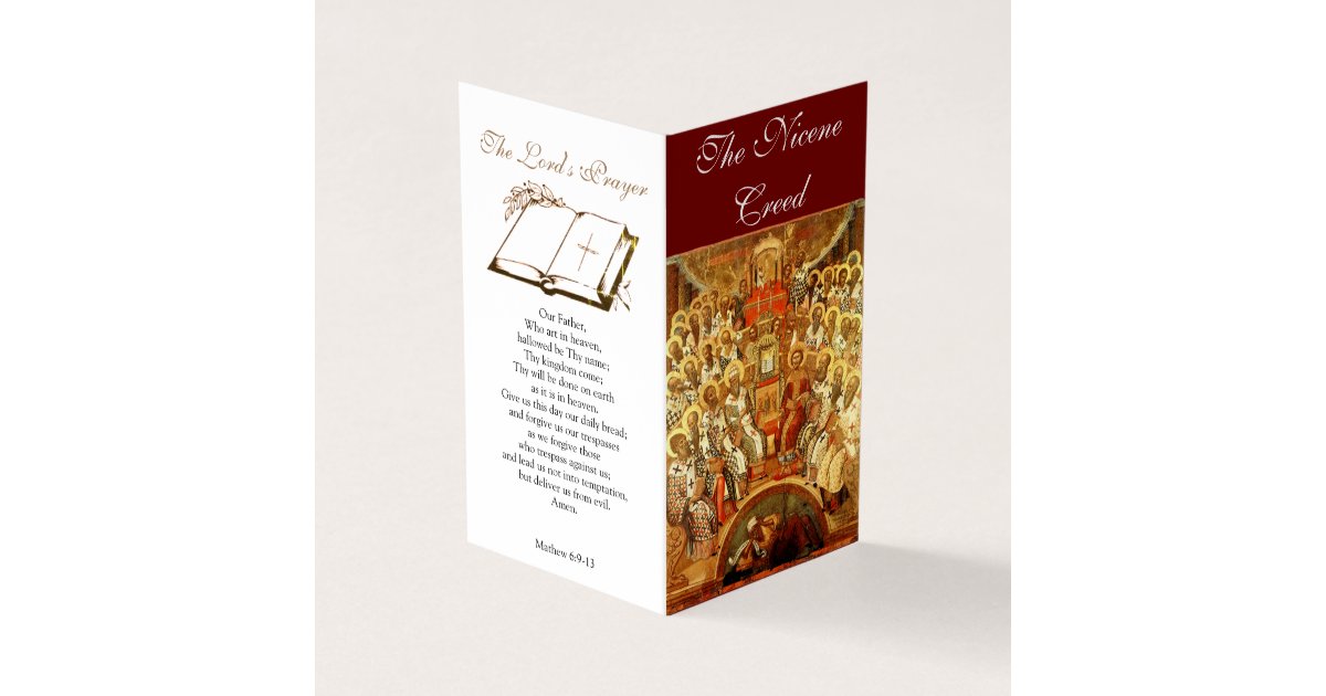The Nicene Creed Prayer Card Zazzle
