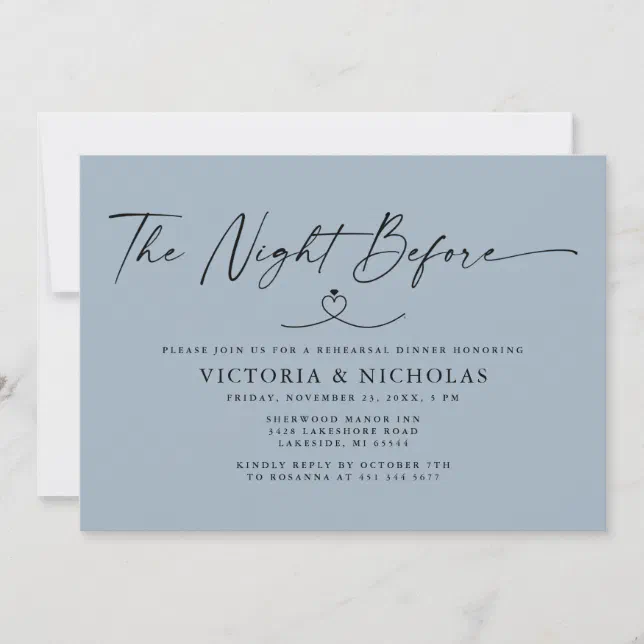 The Night Before Rehearsal Dinner Invitations
