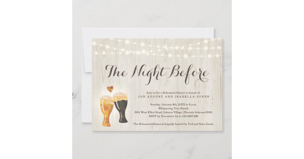 The Night Before Rehearsal Dinner Invitation | Zazzle