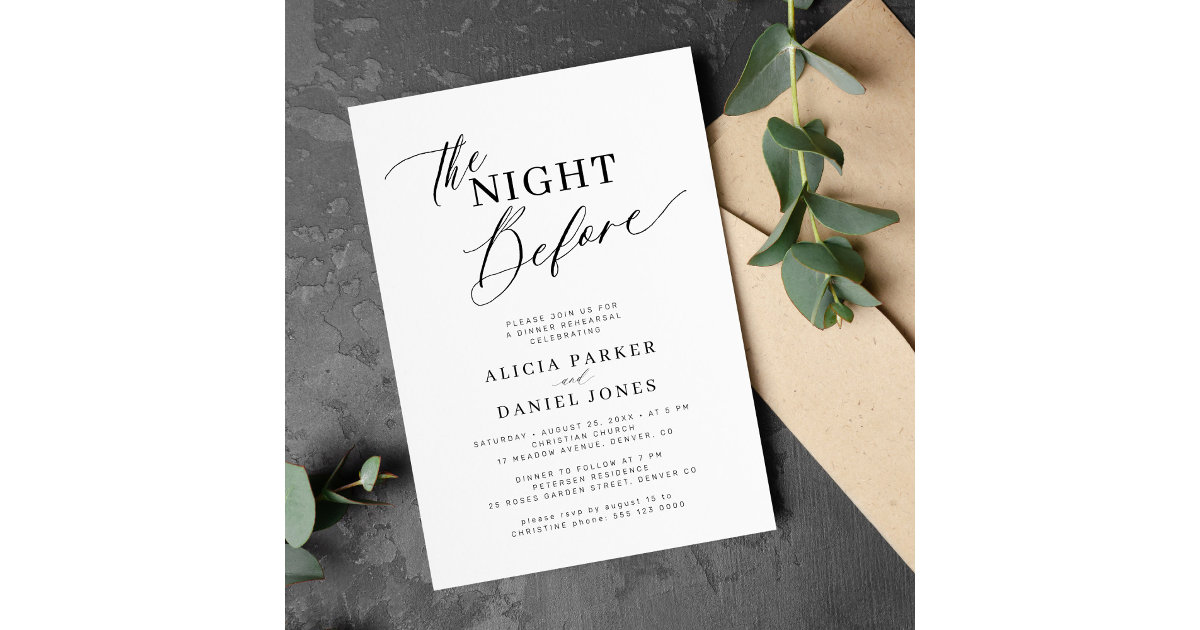The Night Before Rehearsal Dinner Invitations