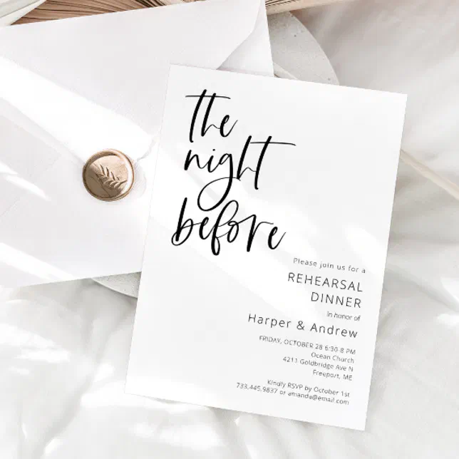 The Night Before Rehearsal Dinner Invitations