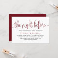 The Night Before Script Burgundy Rehearsal Dinner Invitation | Zazzle