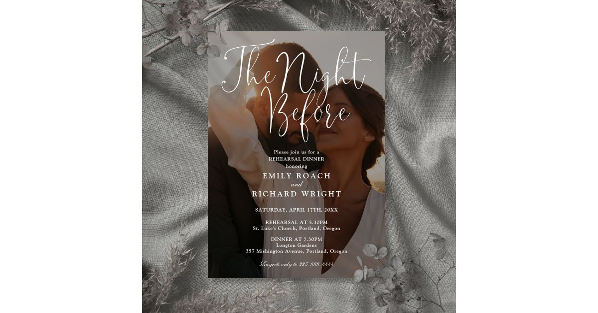 The Night Before Script Photo Rehearsal Dinner Invitation | Zazzle