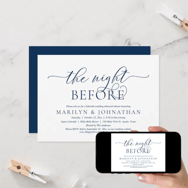 The Night Before, Wedding Rehearsal Dinner Invitat Invitation | Zazzle