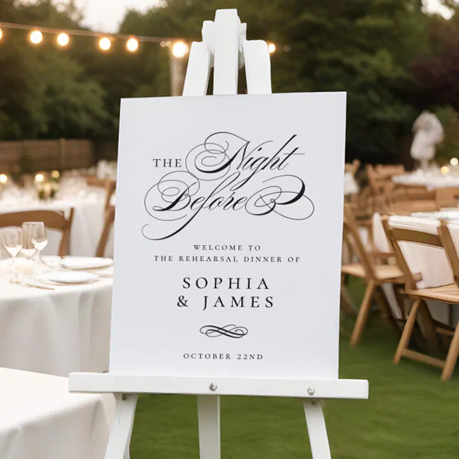 The Night Before Wedding Rehearsal Dinner Sign | Zazzle