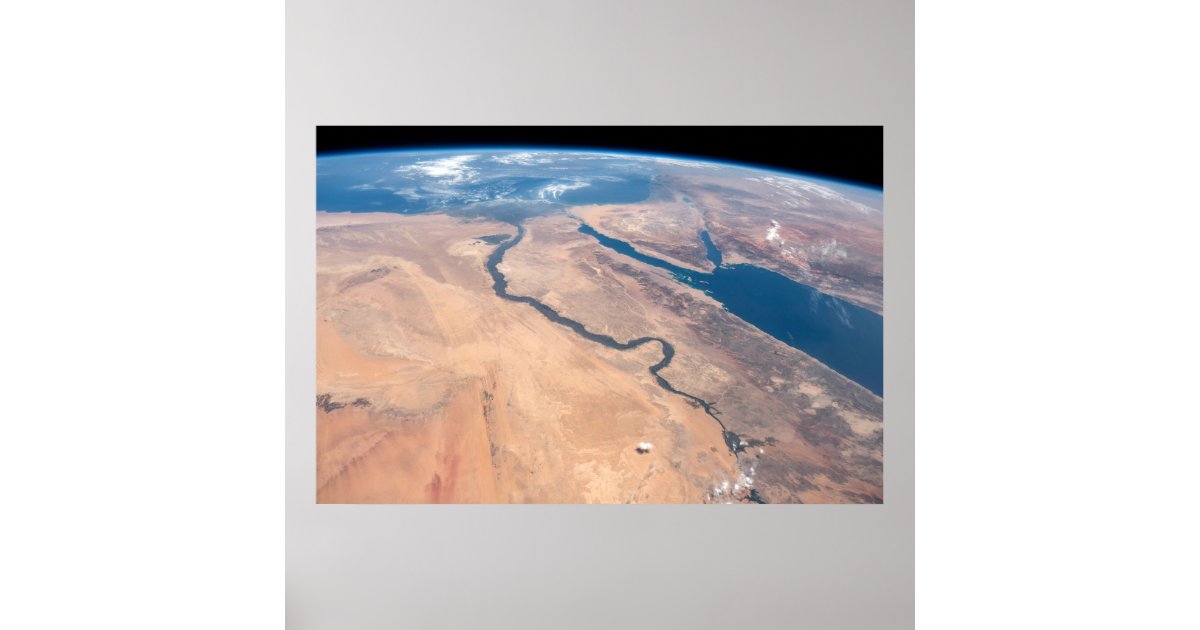 The Nile River, Red Sea And Mediterranean Sea. Poster | Zazzle