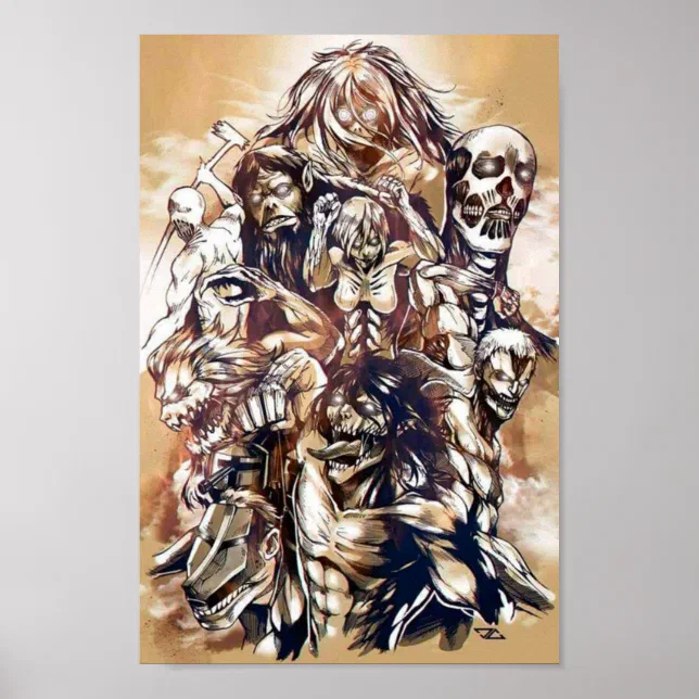The Nine Titans Attack On Titan Poster | Zazzle
