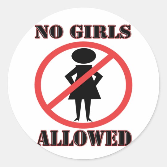 The no symbol pictogram No Girls Allowed Classic Round Sticker | Zazzle.com
