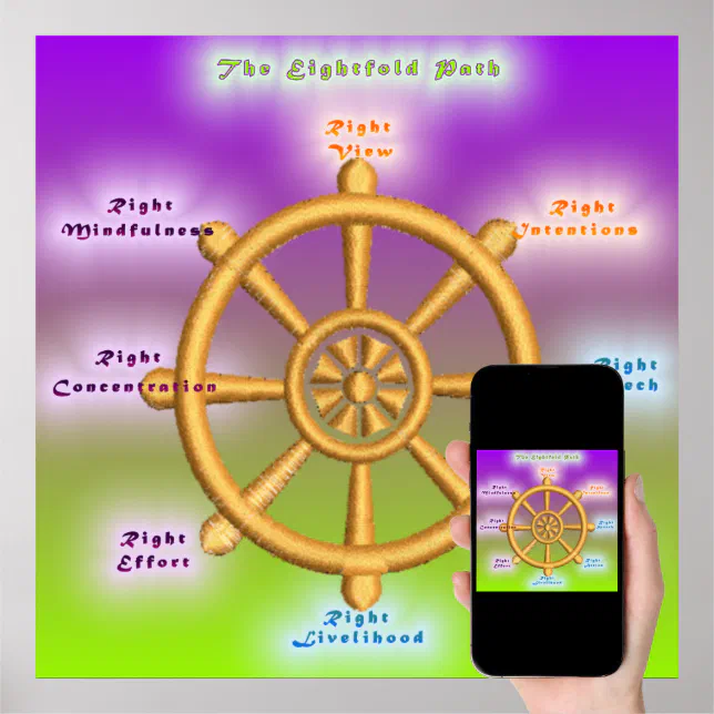 The Noble Eightfold Path (Dharma Wheel) Poster | Zazzle