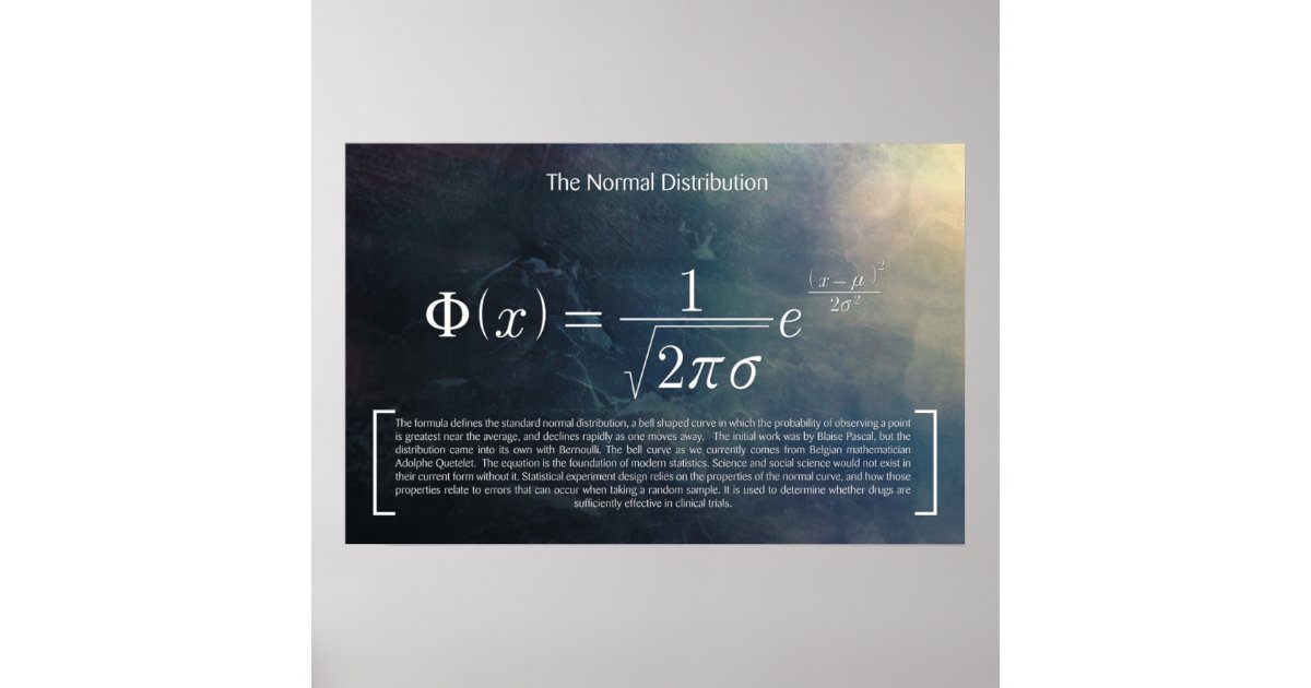 The Normal Distribution - Math Poster | Zazzle